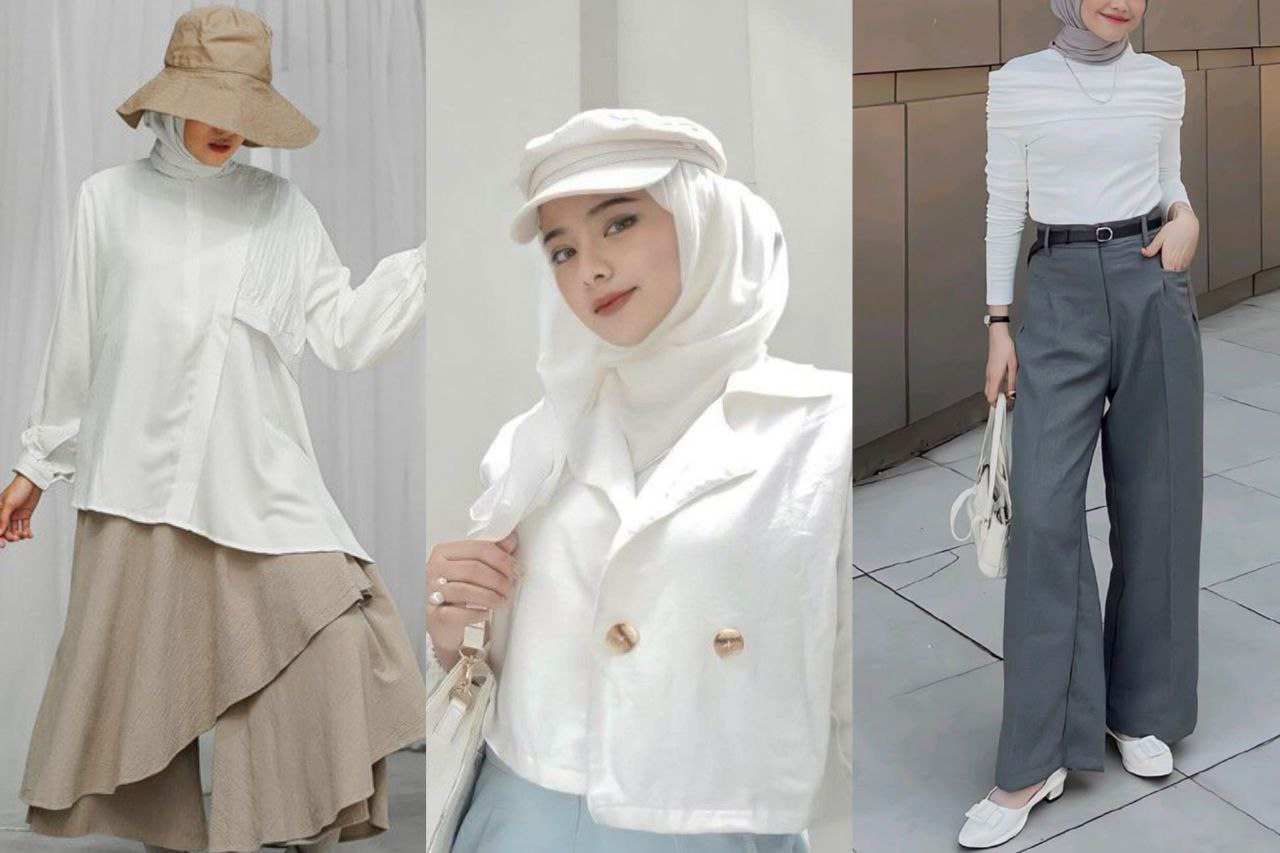 Inspirasi OOTD Mix n Match Dresscode Putih Untuk Bukber dan Lebaran ...